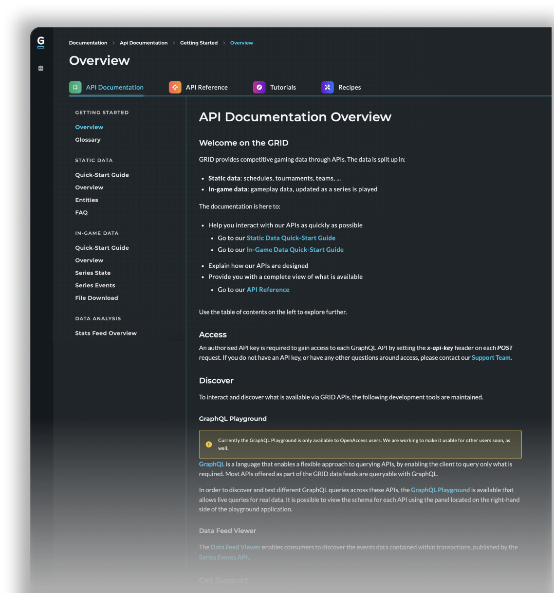 GRID Open Access - Free access to official game data
